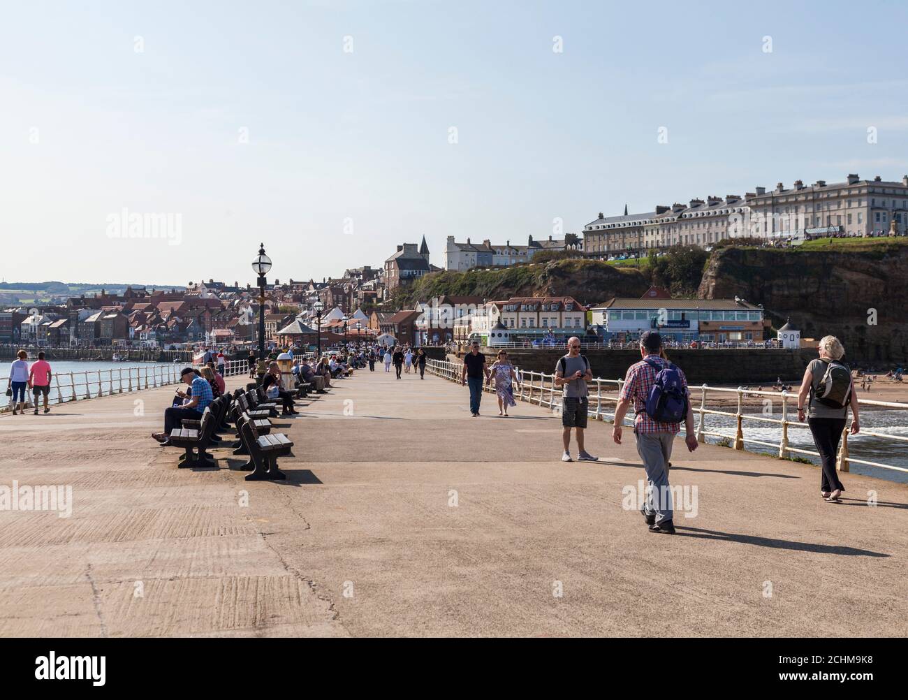 People on the pier at Whitby,North Yorkshire,England,UK Stock Photo - Alamy