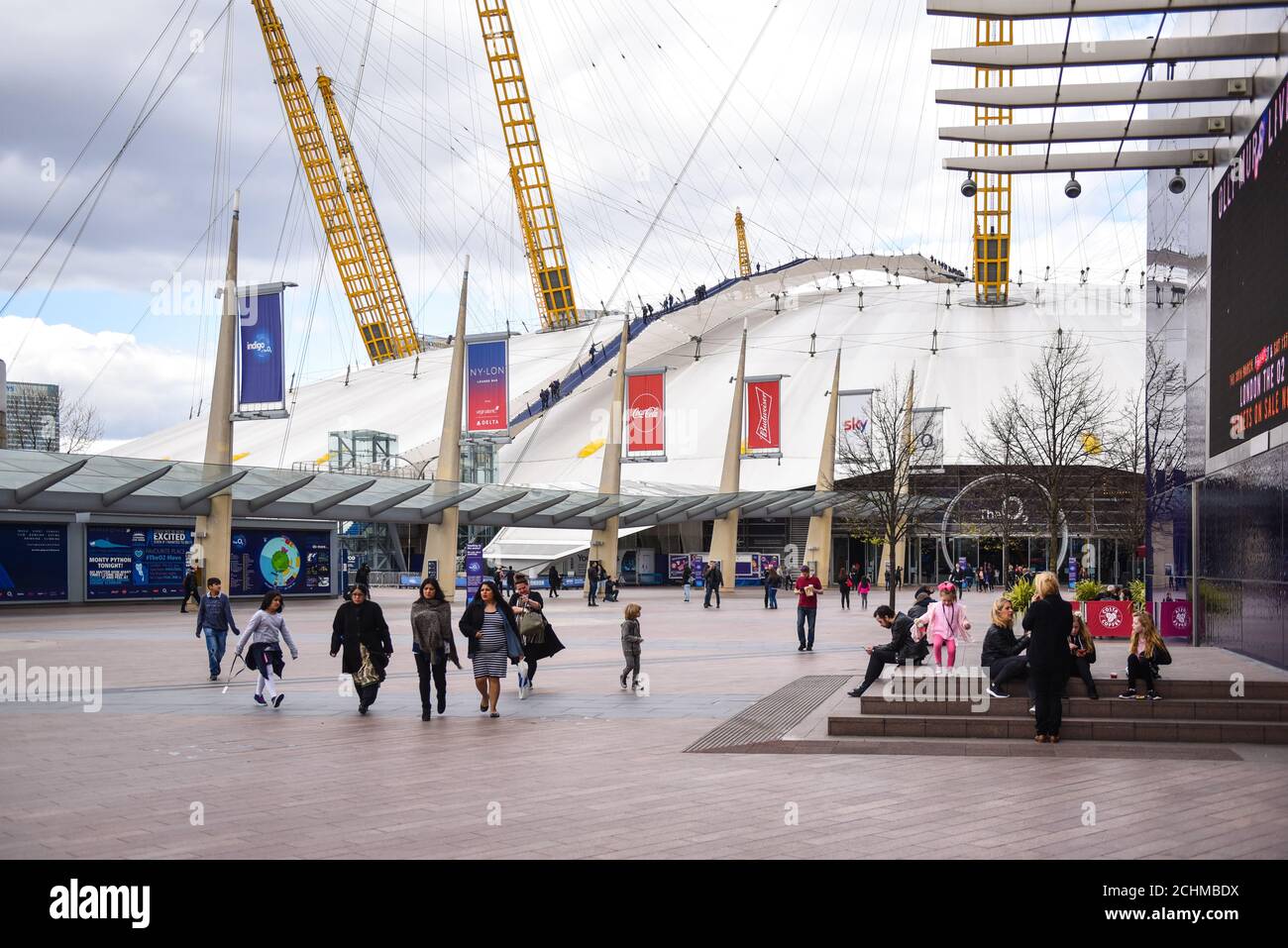 The O2 Arena in London from across the River Thames. London, UK - April ...