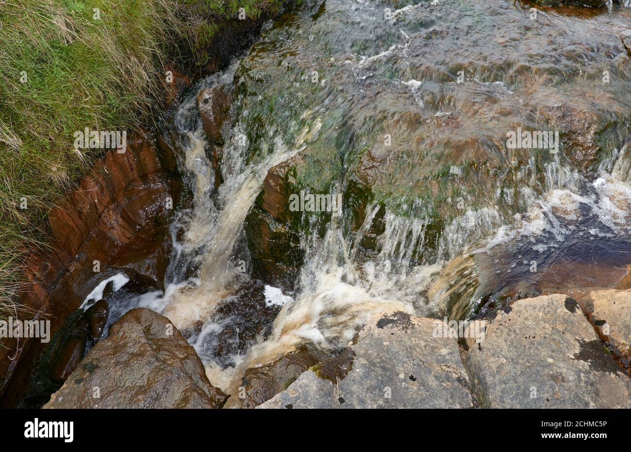 Water flowing over limestone and falling into Juniper Gulf pothole ...