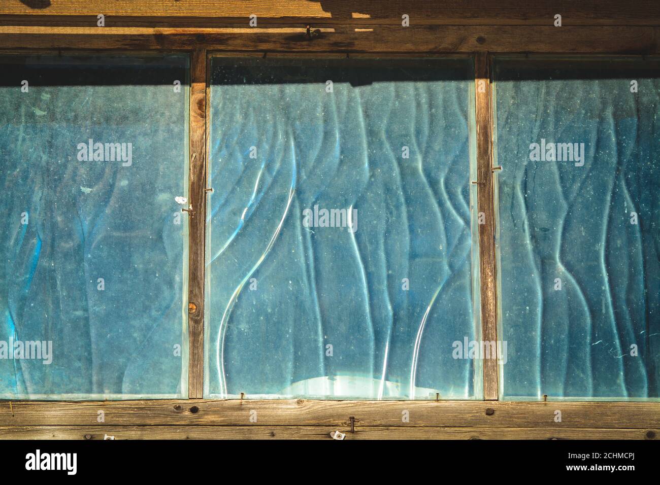 Old rotting window frame with dirty glass. Vintage process Stock Photo ...