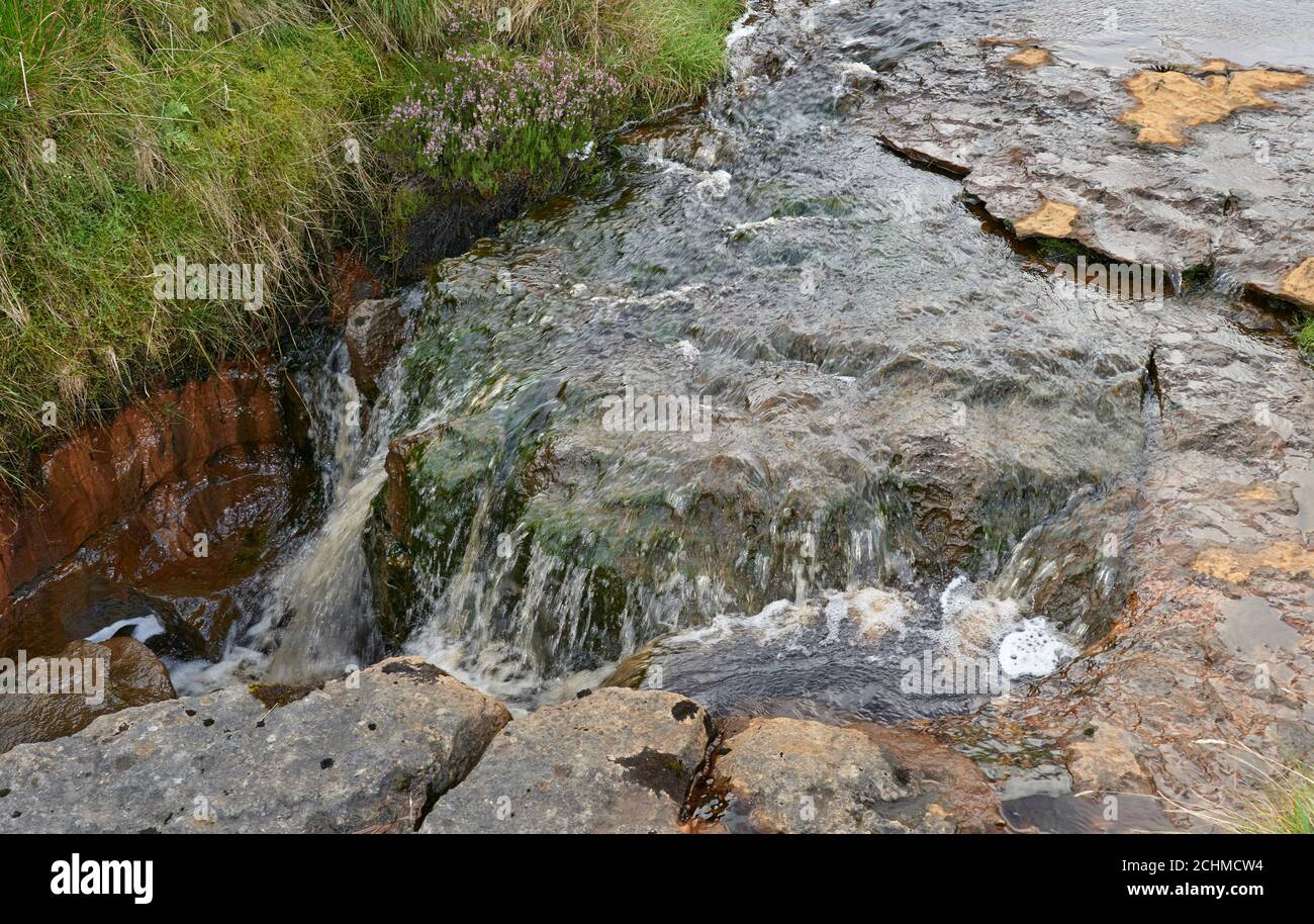 Water flowing over limestone and falling into Juniper Gulf pothole ...