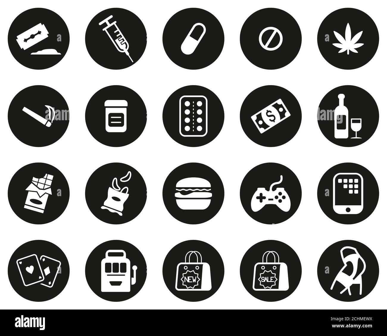 Fast food circle icons on hi-res stock photography and images - Alamy