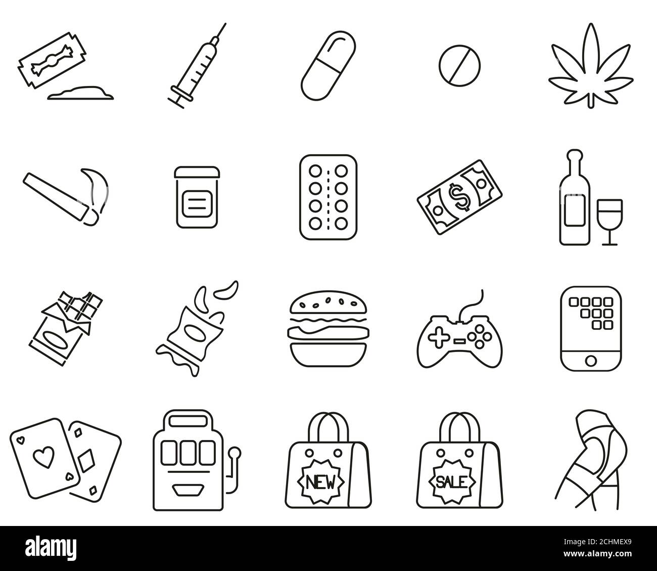 Addiction pill icon simple Cut Out Stock Images & Pictures - Alamy