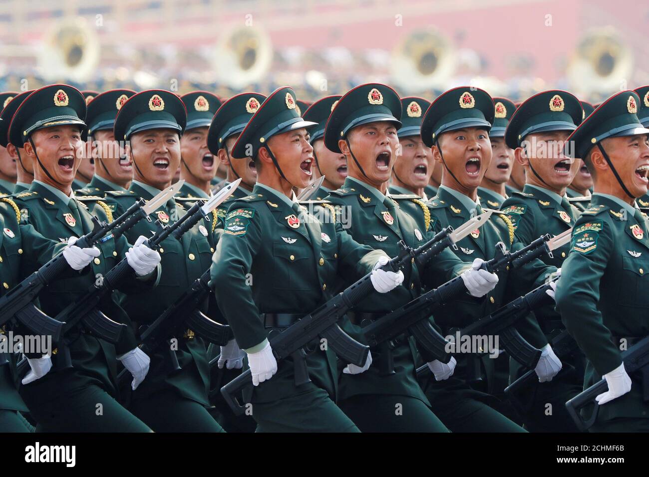 Beijing Military Soldiers In Formation High Resolution Stock ...