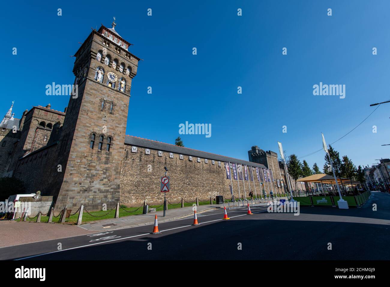 Cardiff, Wales, UK, September 14, 2020: Cardiff's Castle Street al ...