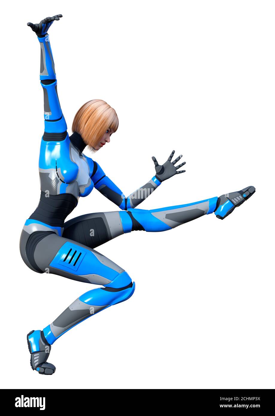 3D rendering of a female robot isolated on white background Stock Photo ...