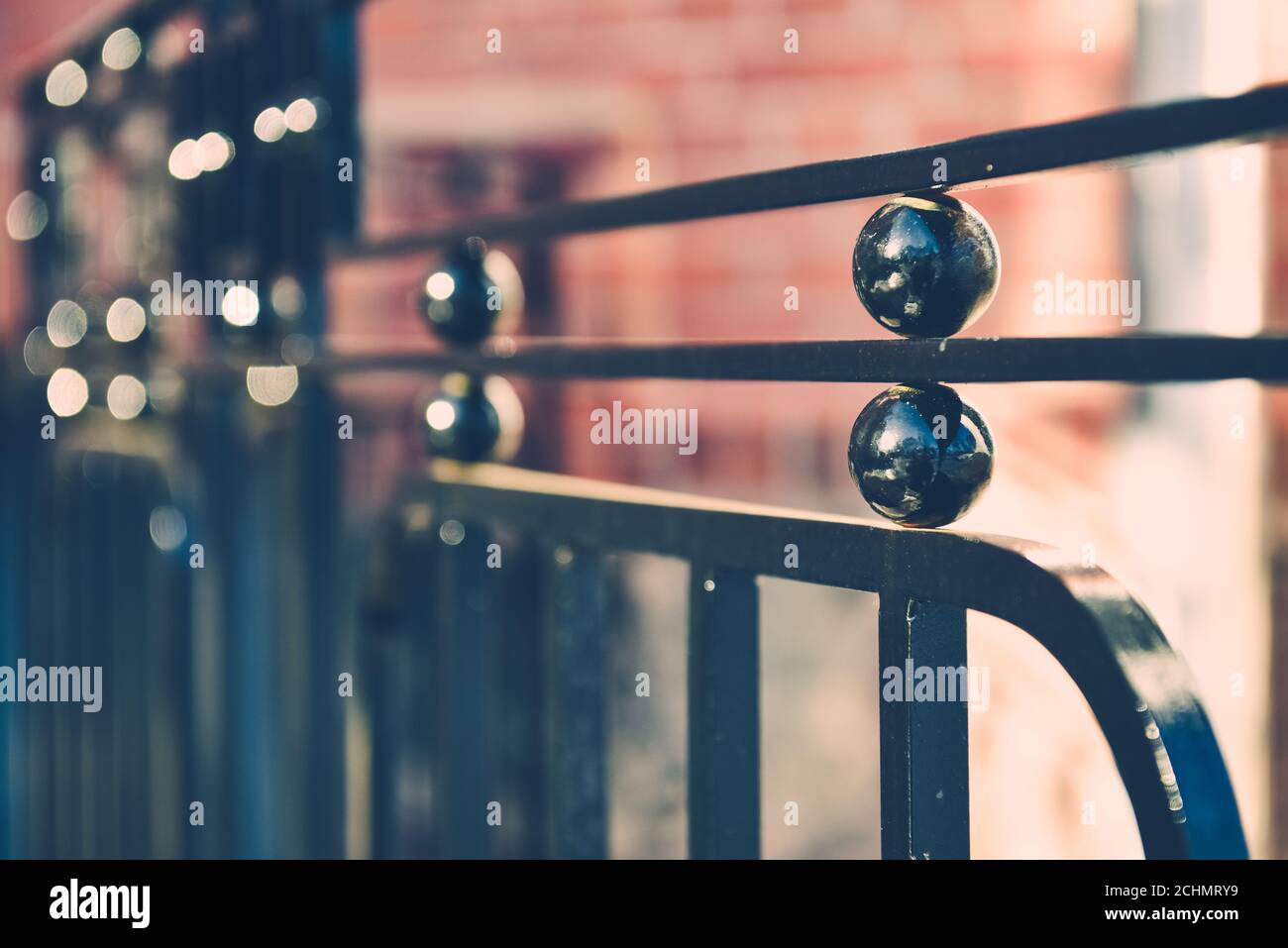 Metal gates with forged elements Stock Photo - Alamy