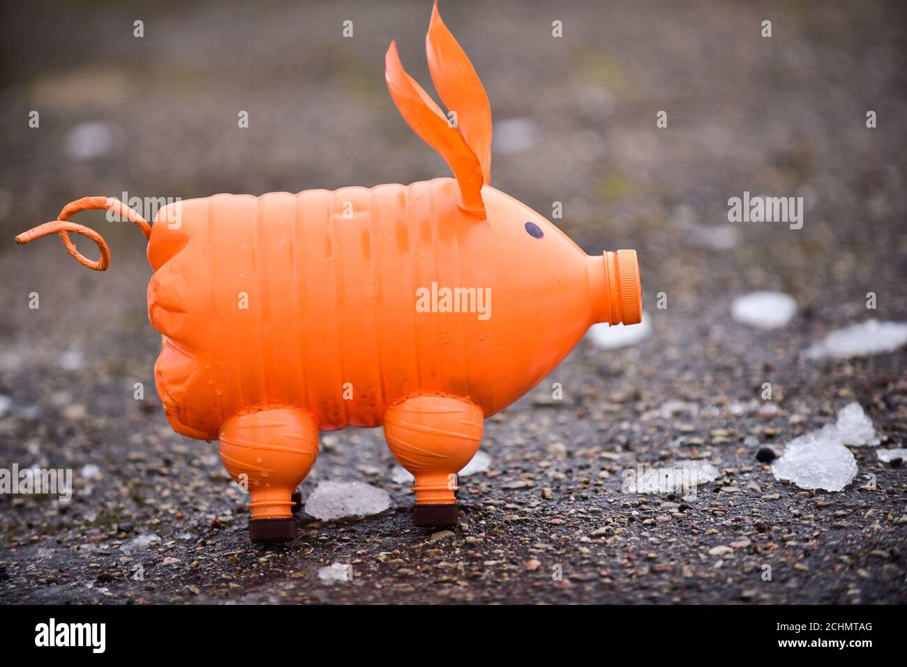 Pig from a plastic bottles. concept: waste management Stock Photo - Alamy