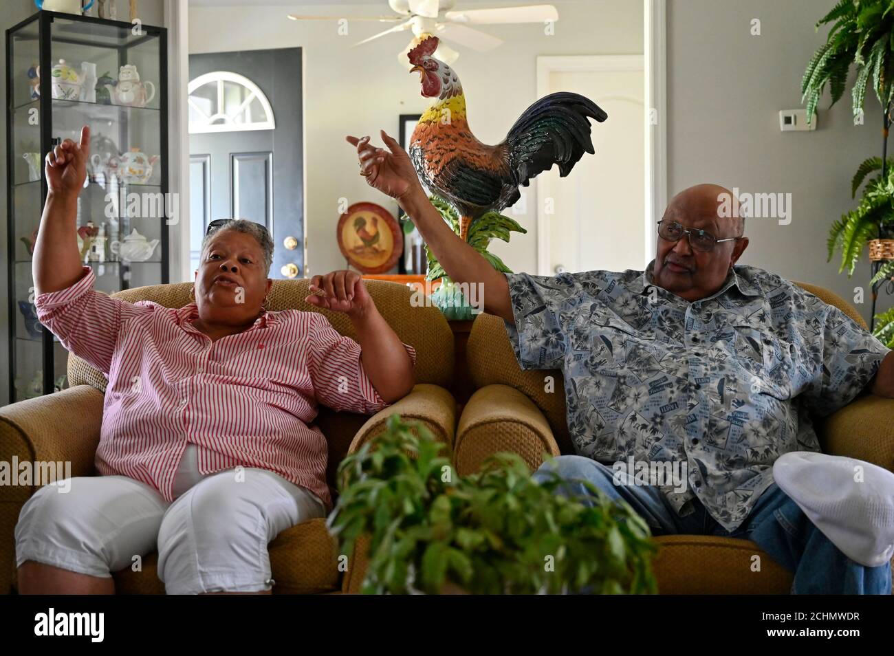 UNITED STATES - 08-27-20: Carol Lee and Harold Howard talk during an ...