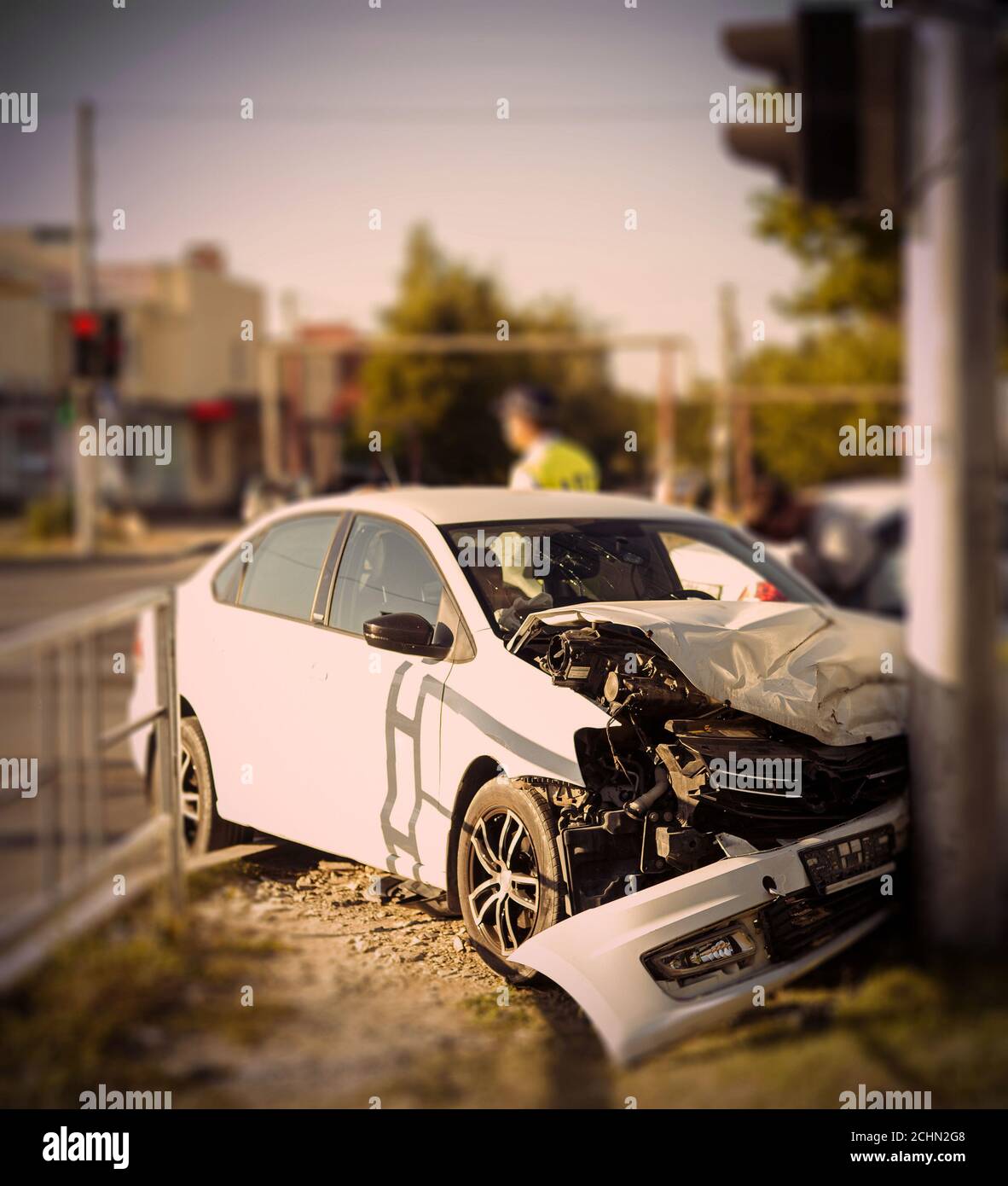 Car Crashed Into Lamppost Hi Res Stock Photography And Images Alamy