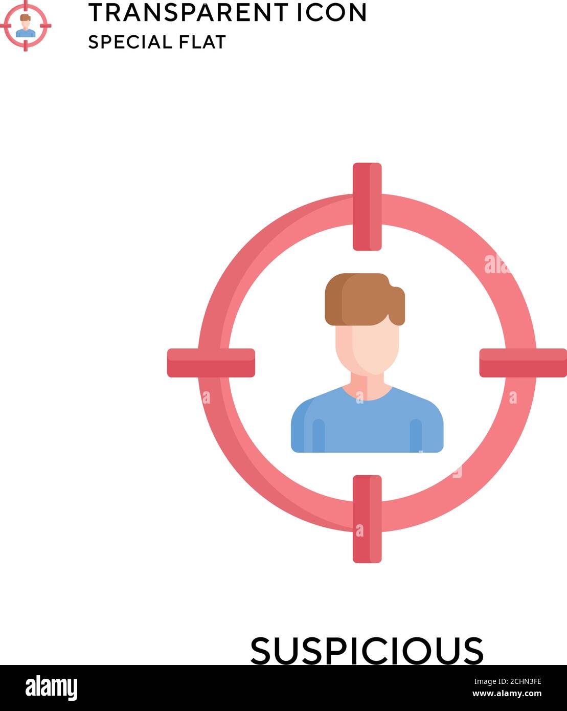 Suspicious vector icon. Flat style illustration. EPS 10 vector Stock ...