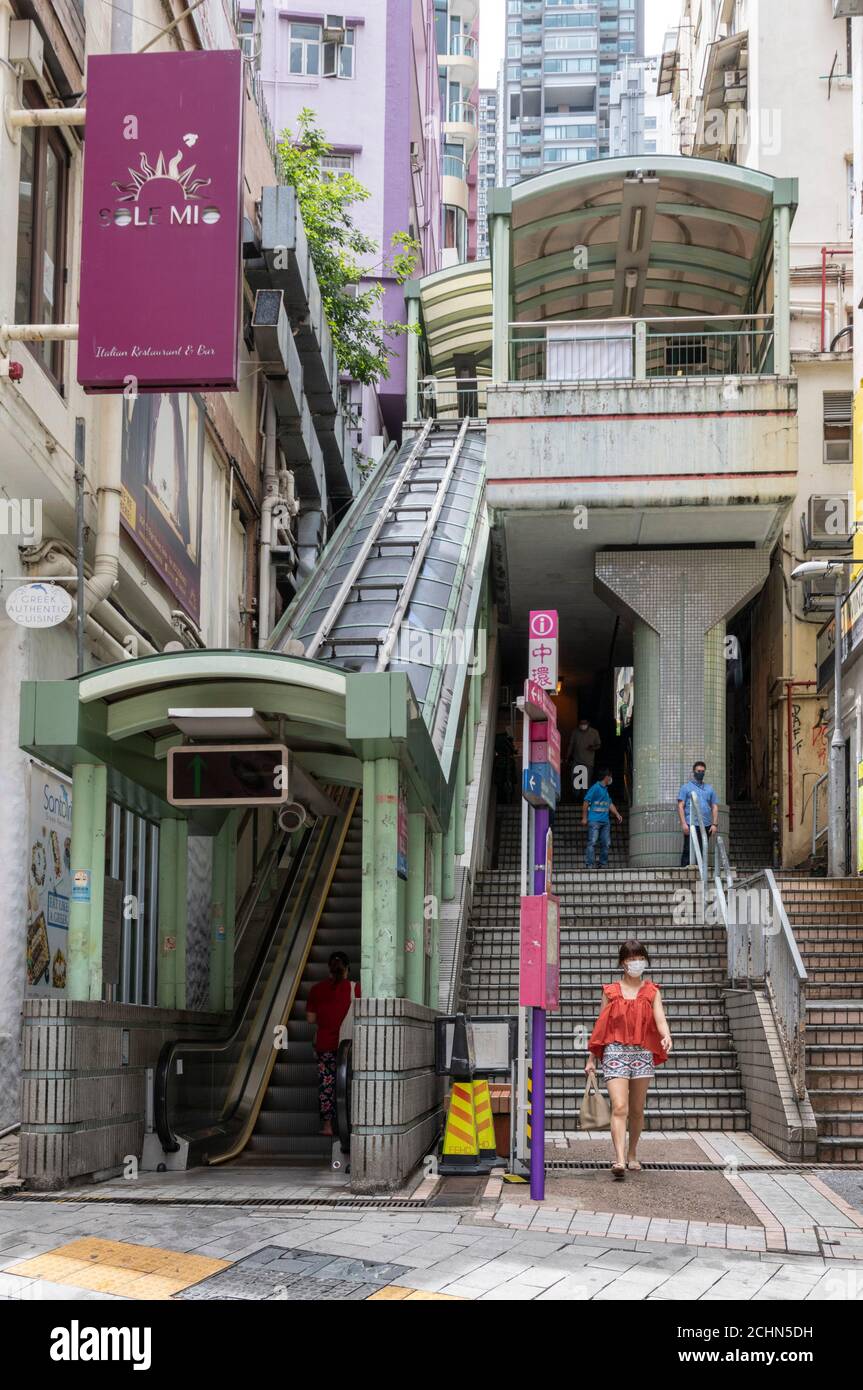 Hong Kong,China:11 Sep,2020. The famous outdoor Central-Mid levels ...