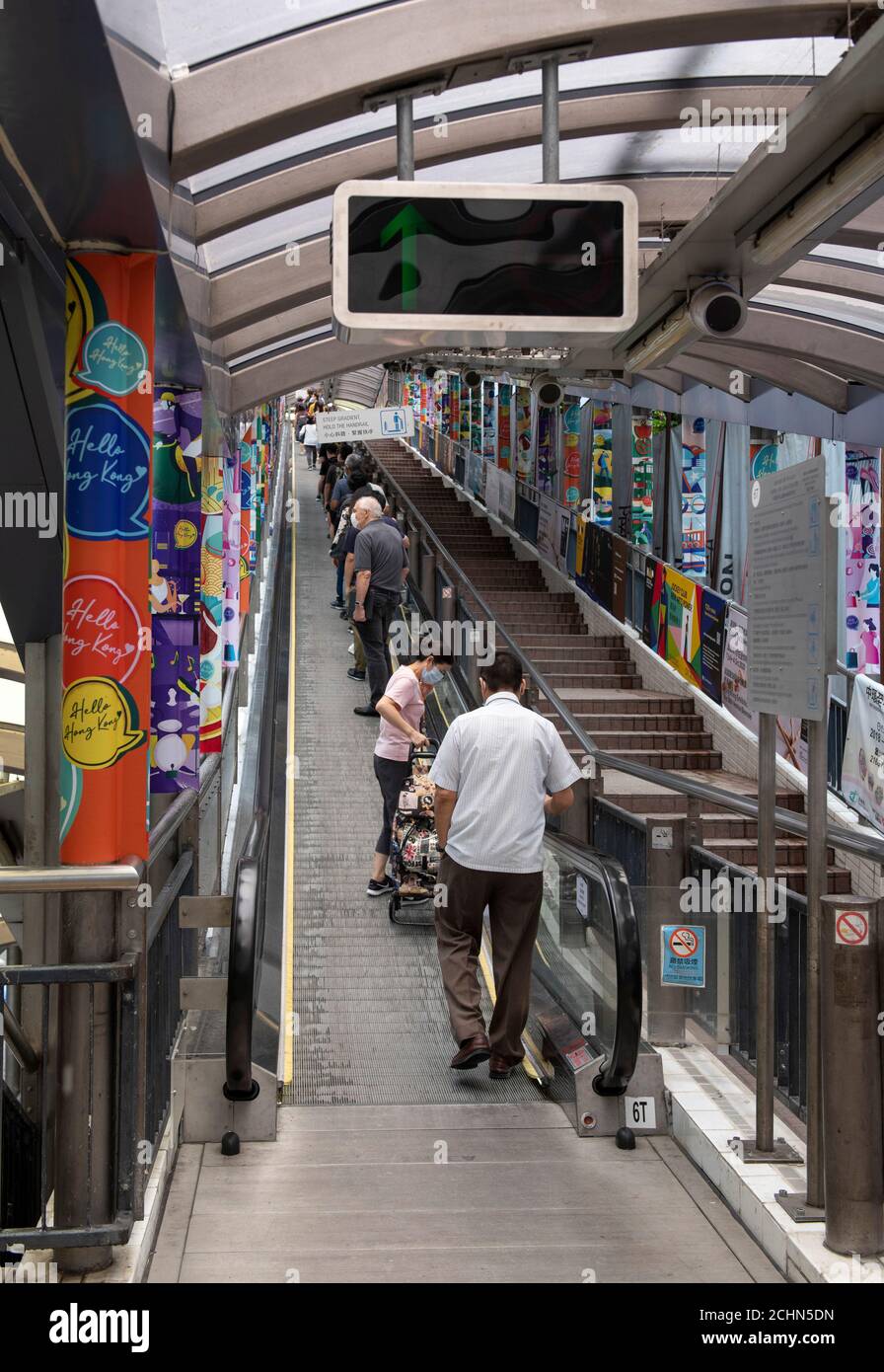 Hong Kong,China:11 Sep,2020. The famous outdoor Central-Mid levels ...