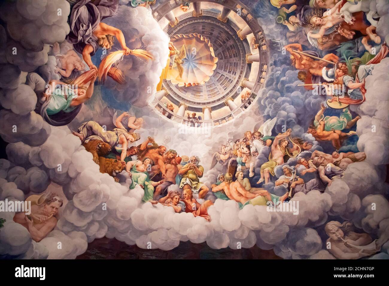 Greek gods from hall of the giants in Palazzo Te, Mantua Stock Photo ...