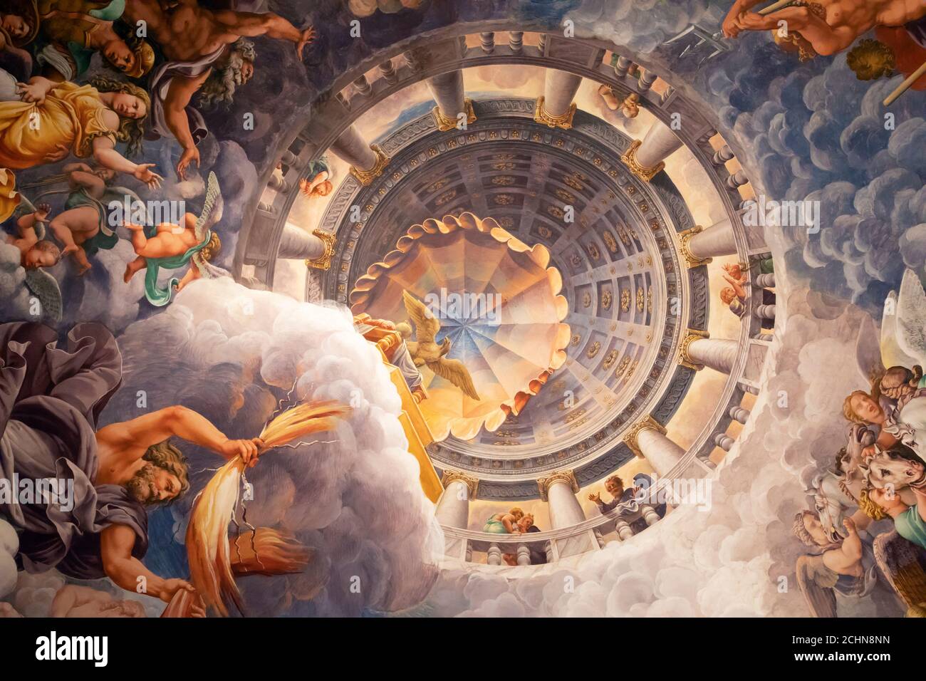 Ceiling detail from Chamber of giants, Palazzo Te, Mantua Stock Photo ...