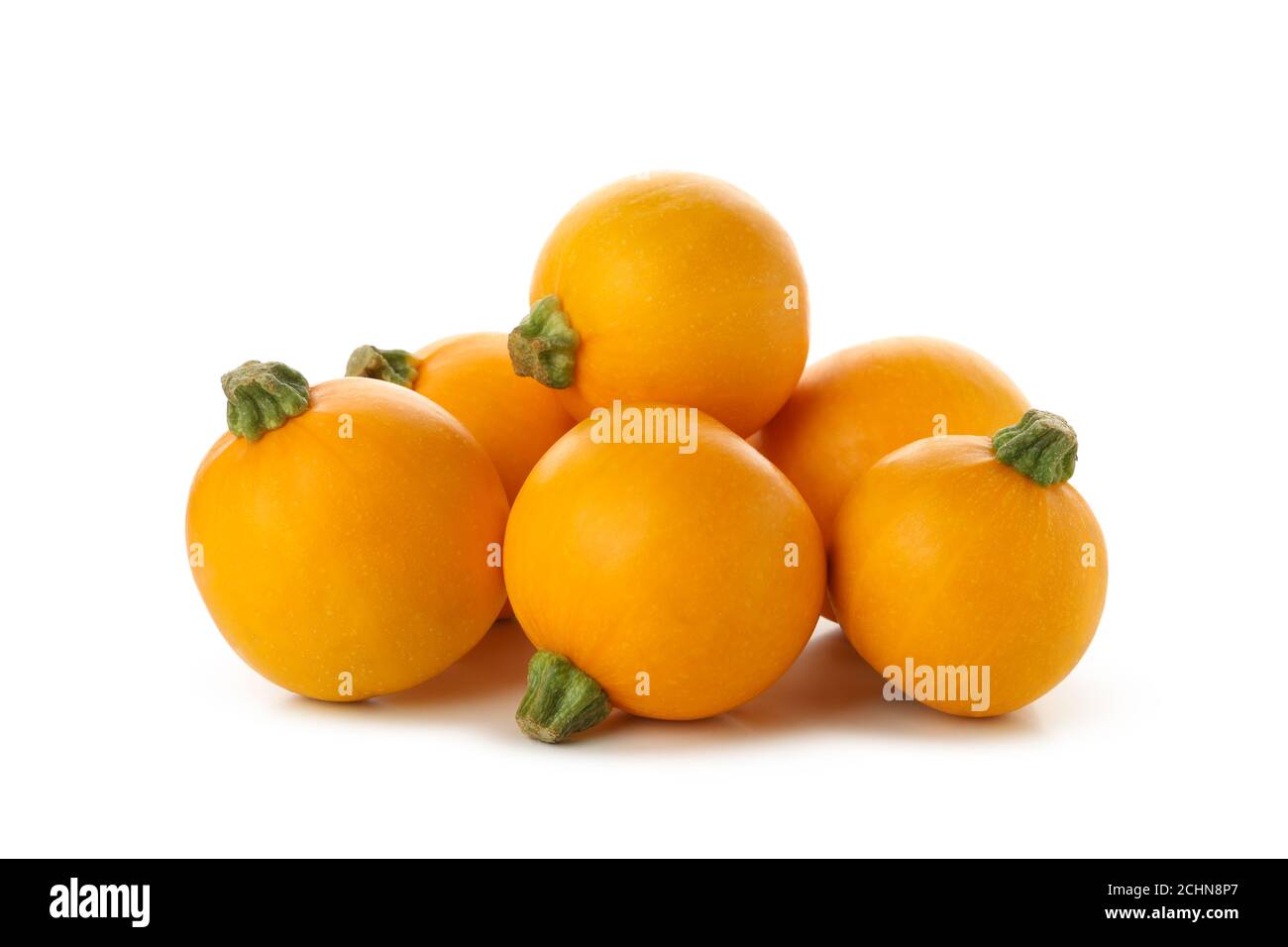 Fresh round zucchini isolated on white background Stock Photo - Alamy