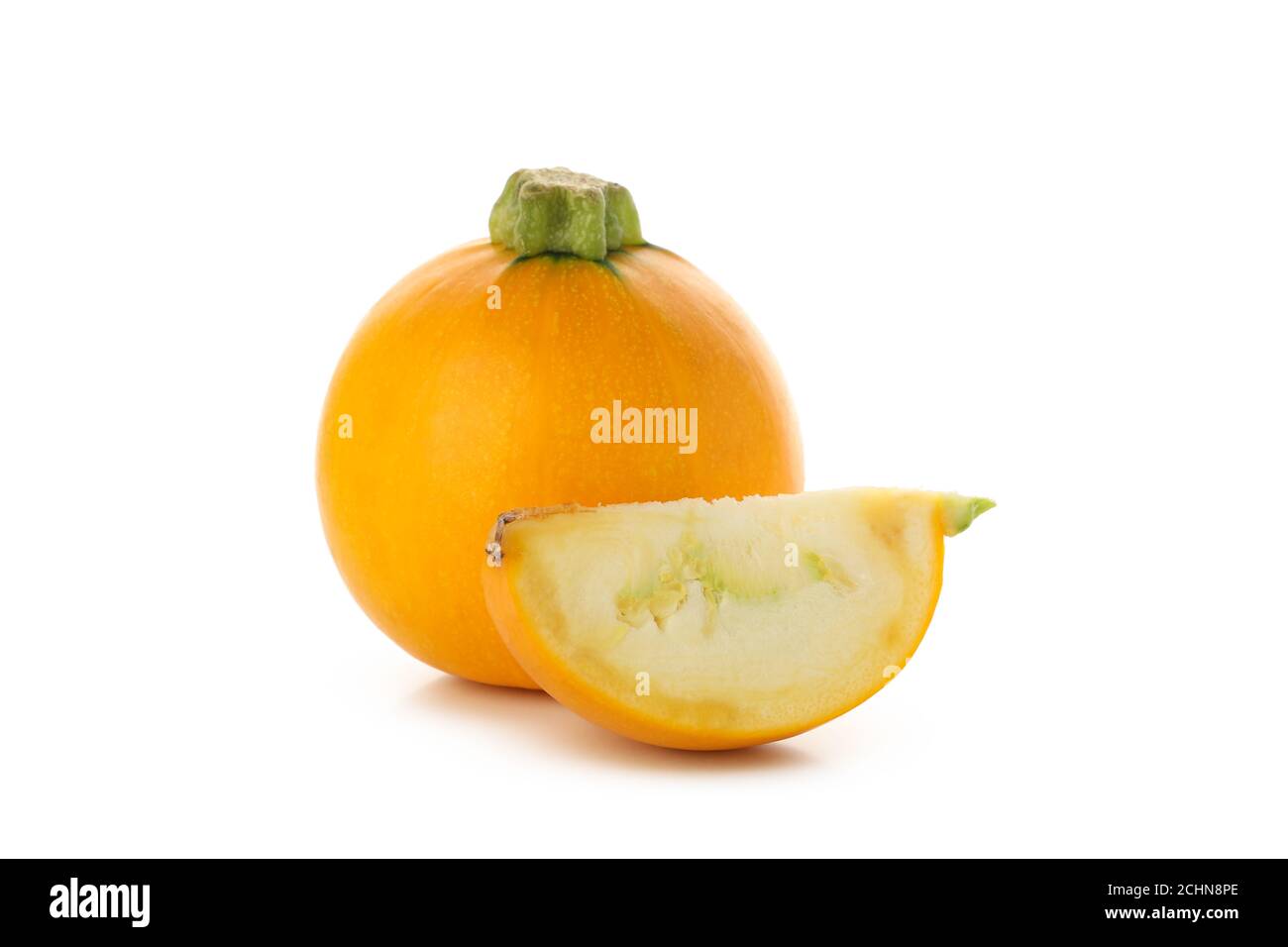 Fresh round zucchini isolated on white background Stock Photo - Alamy