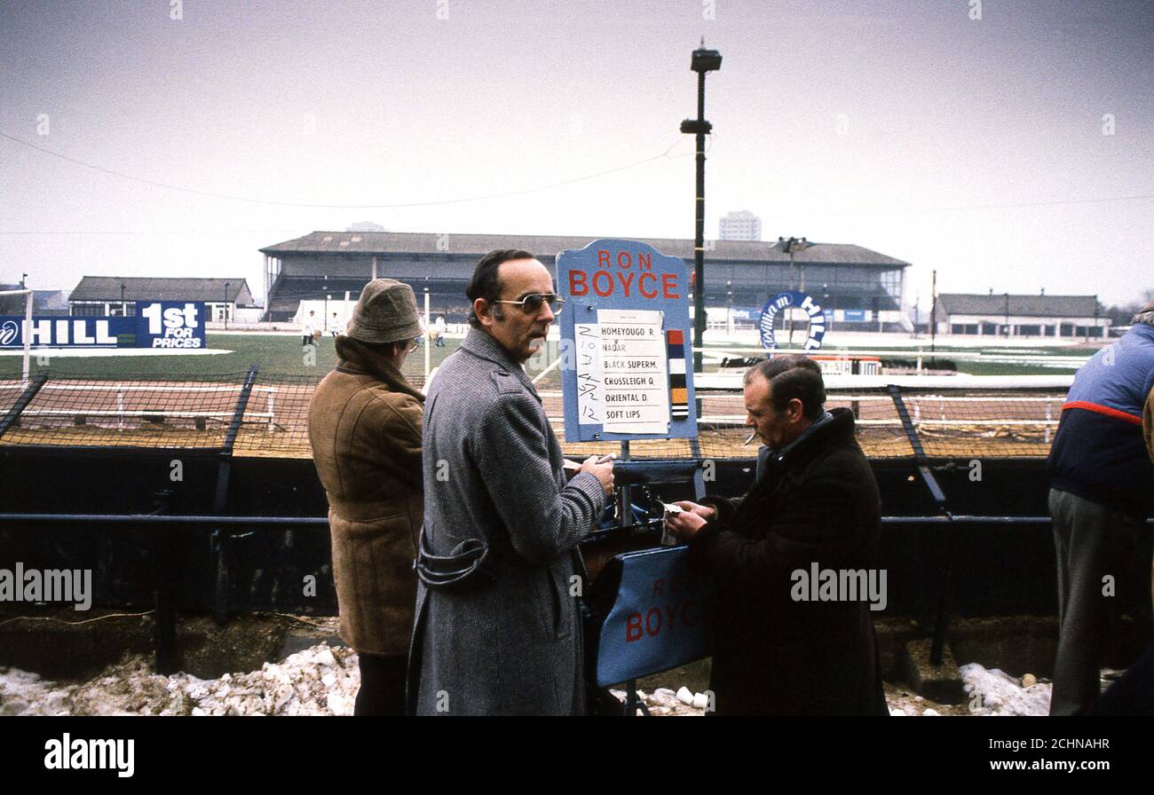 Brent Walker Hackney Greyhound racing stadium London UK. William Hill ...
