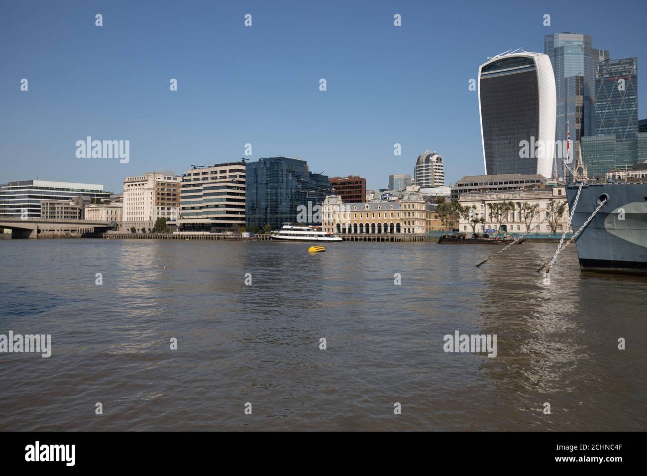 London skyline as seen from the River Thames Stock Photo - Alamy