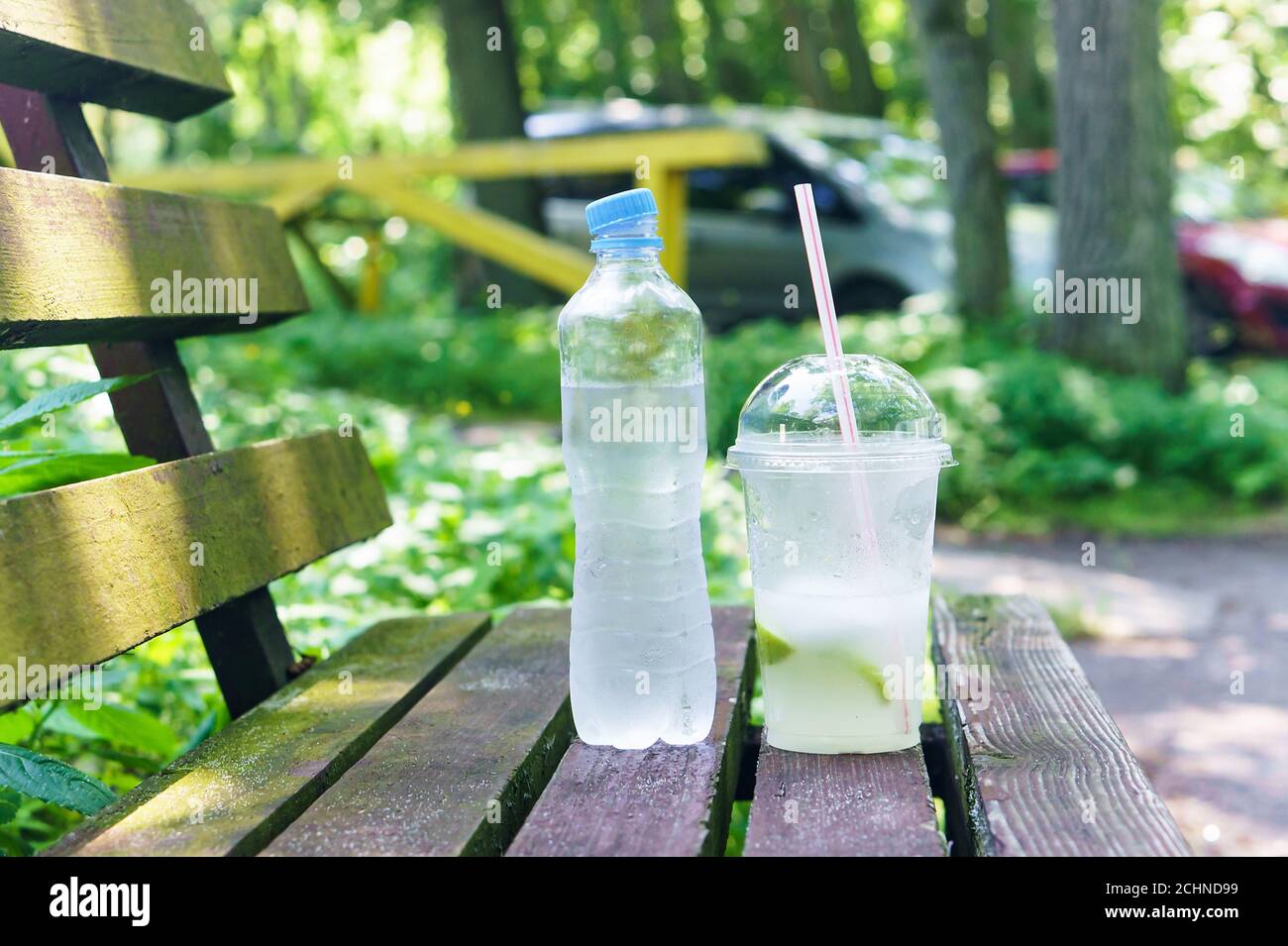 ice-cold lemonade in a clear glass, cold drink in hot summer Stock ...