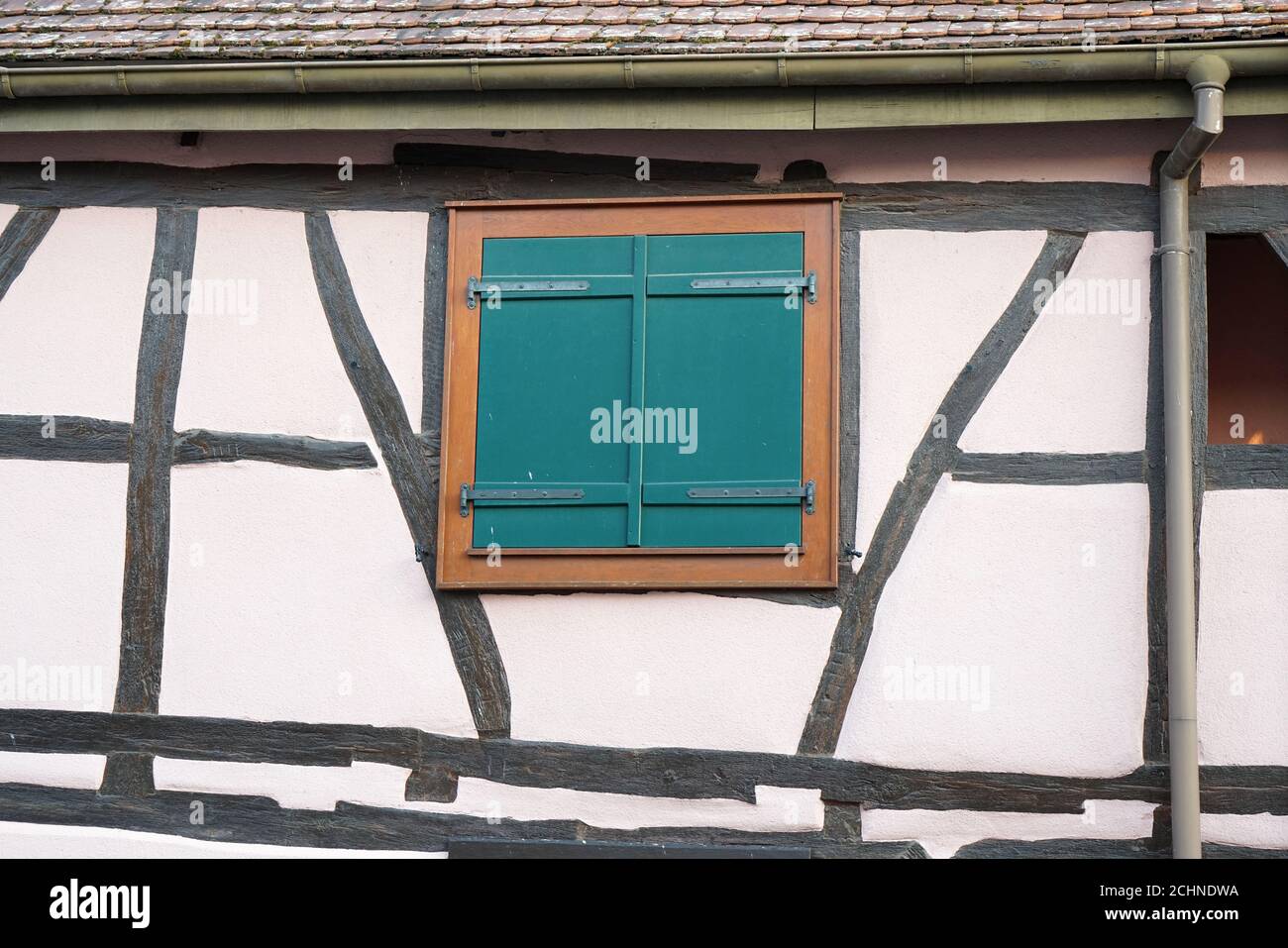 Low angle shot of a closed window of a house taken from outside Stock ...