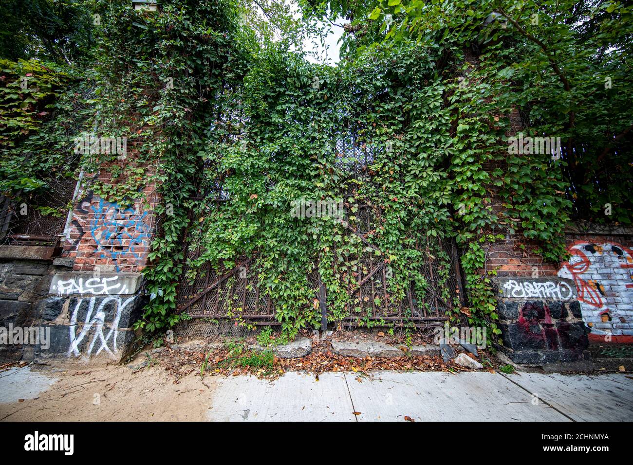 The Ryerson Avenue gate of Brooklyn Navy Yard at Flushing Avenue in New ...