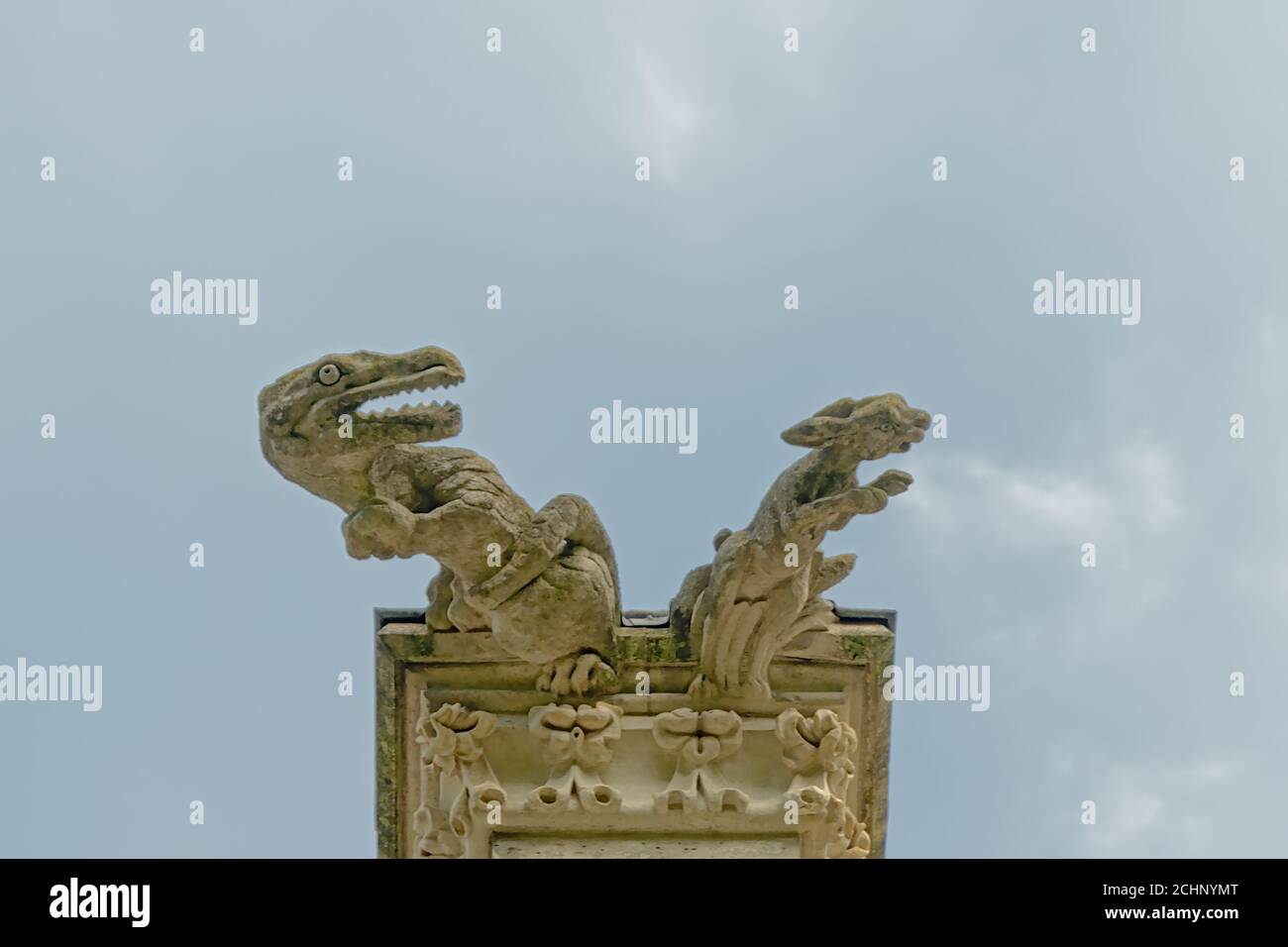 Gargoyles in fantasy animal shapes, detail of the chapel of the abbey ...