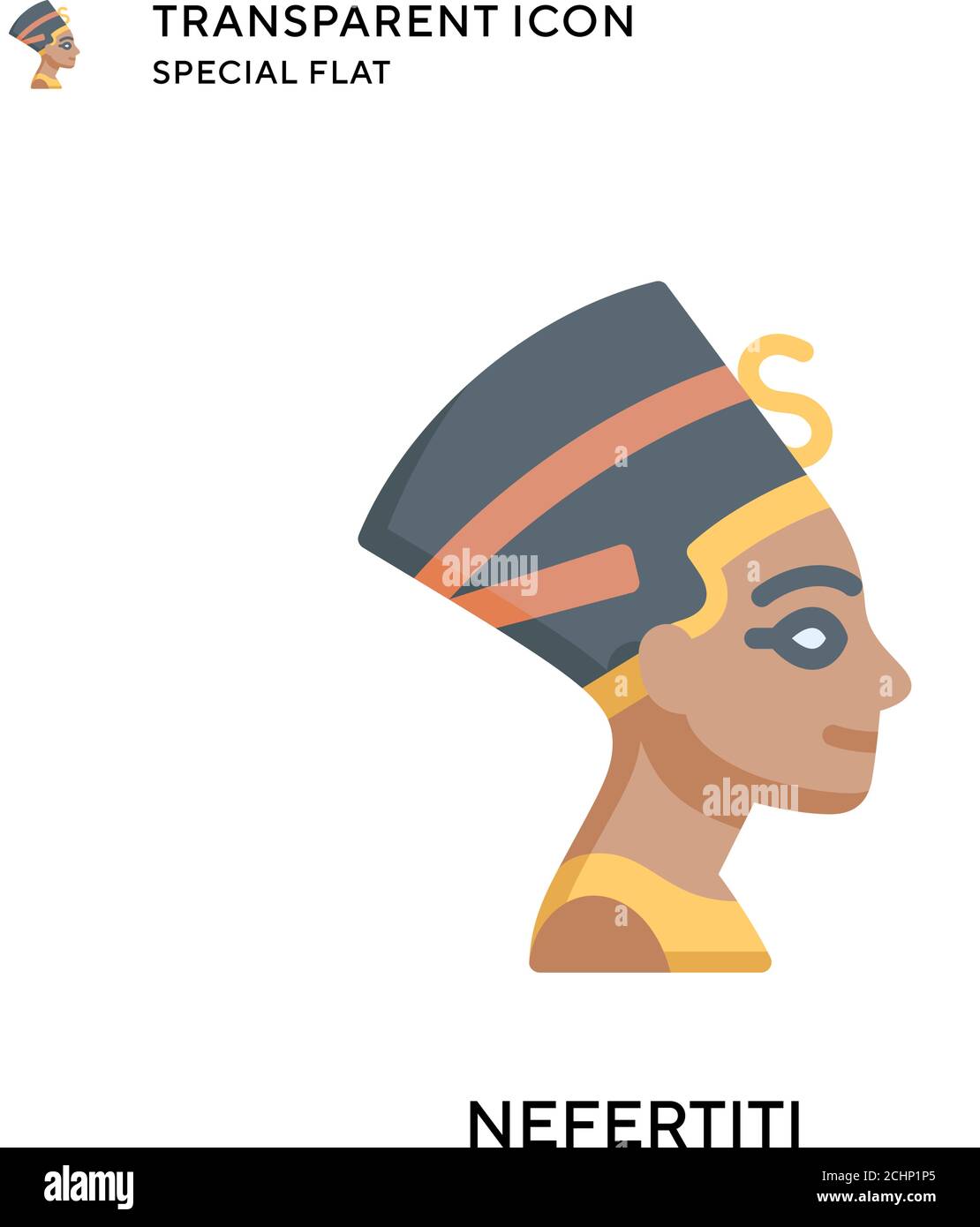 Nefertiti vector icon. Flat style illustration. EPS 10 vector Stock ...