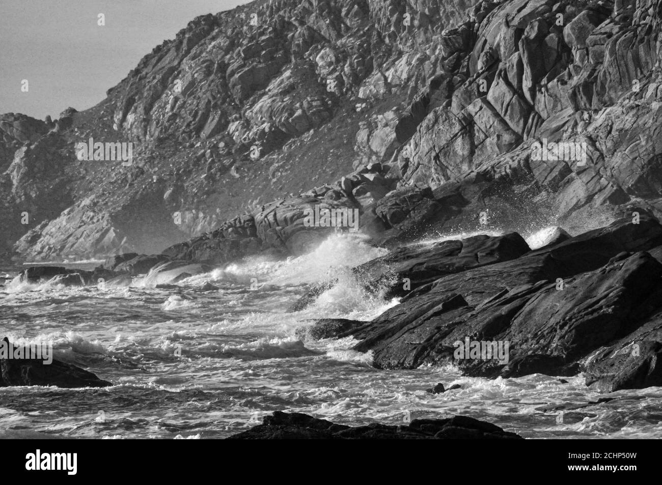 Grayscale shot of a sea Stock Photo - Alamy