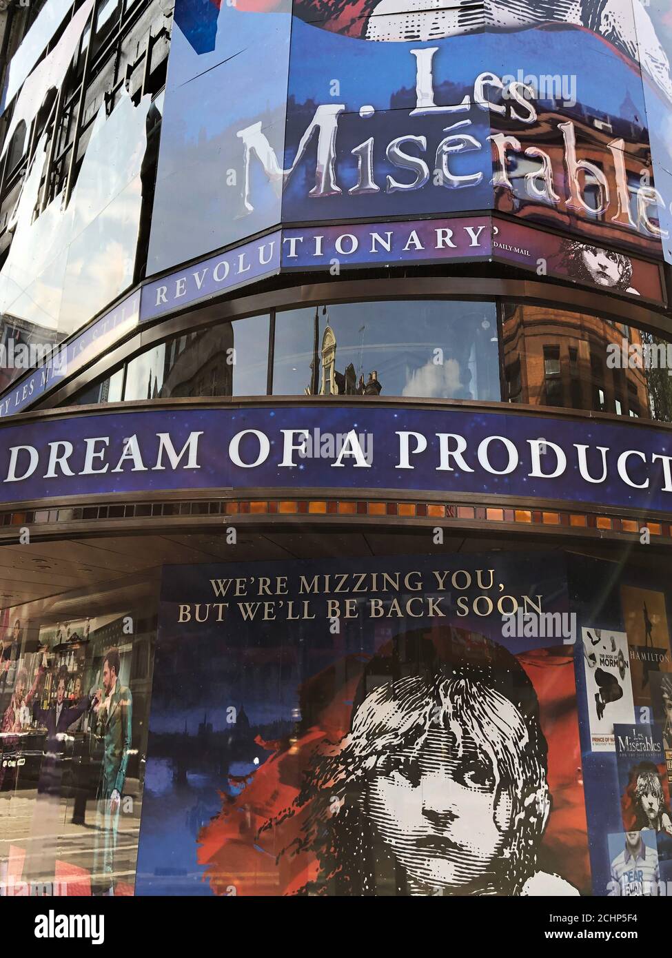 The Sondheim Theatre in London's West End, closed since 16th March 2020 ...