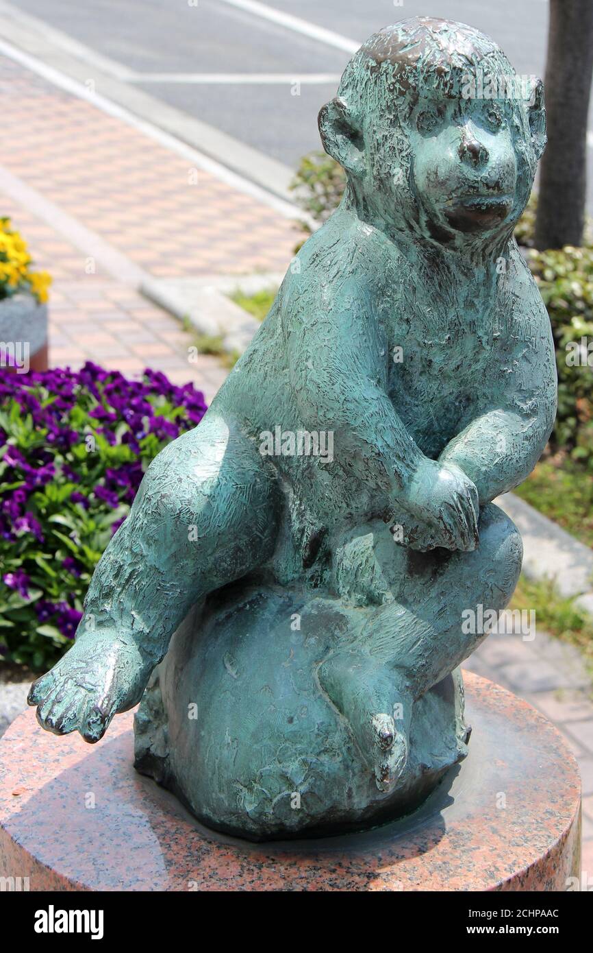 statue of a monkey in okayama (japan Stock Photo - Alamy