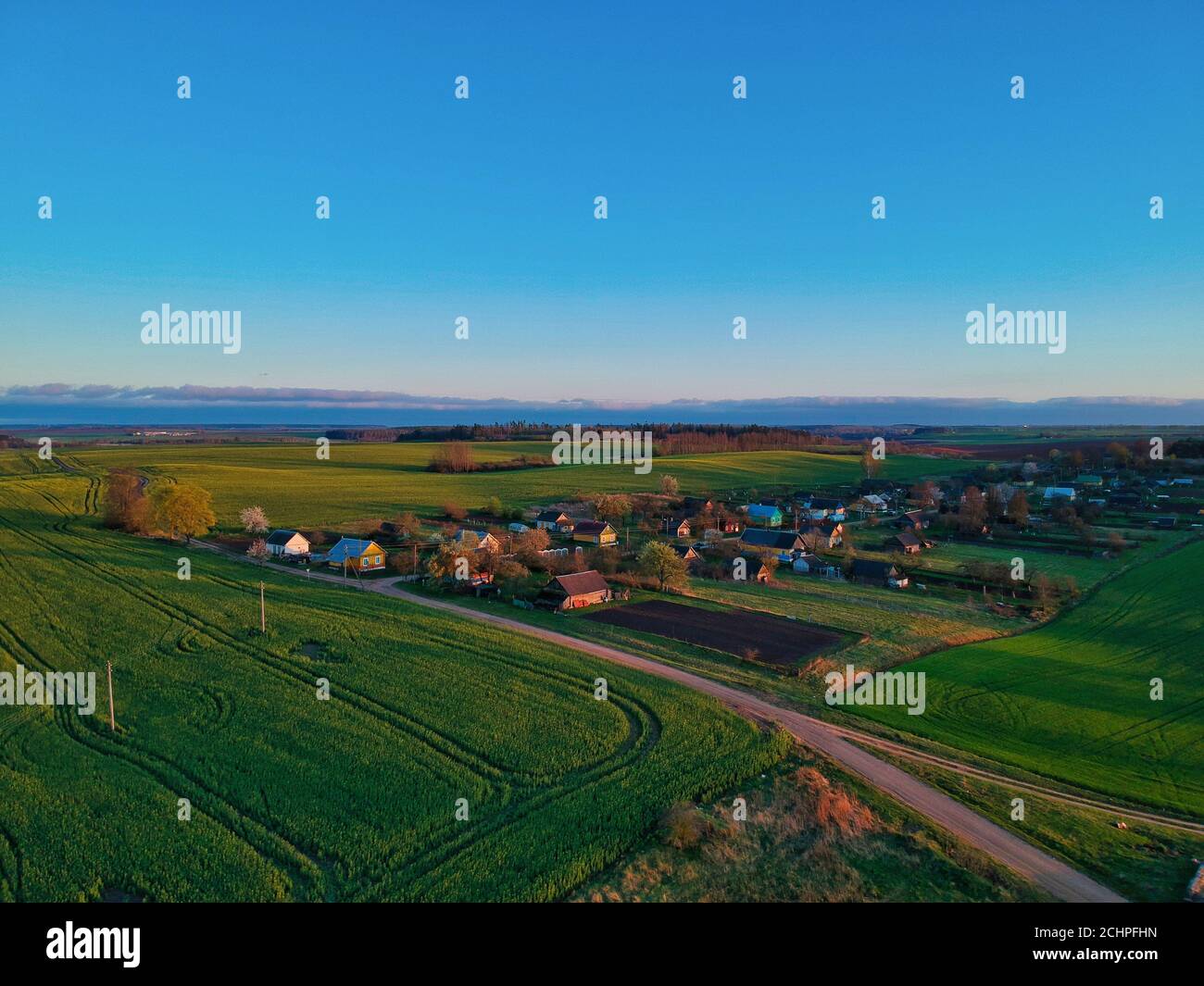 Aerial view of a rural area with beautiful greenery Stock Photo - Alamy