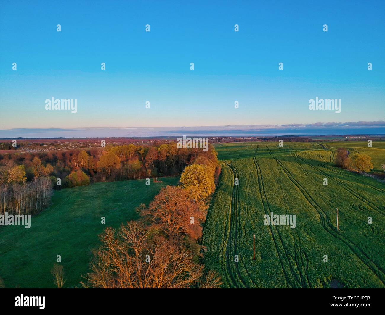 Aerial view of a rural area with beautiful greenery Stock Photo - Alamy