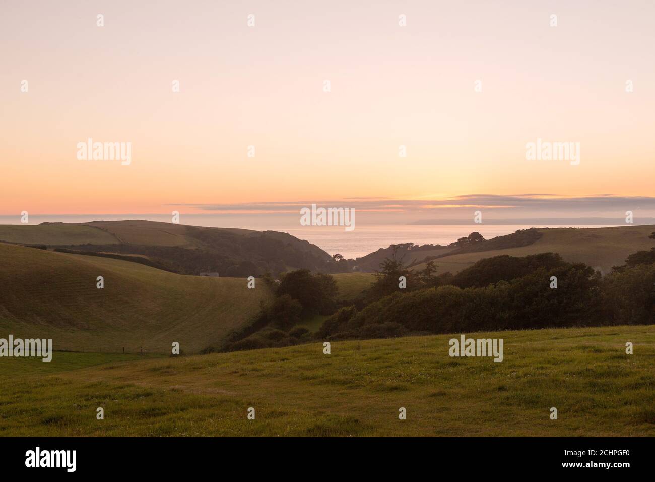 Sunset,Hope Cove, Devon, England, United Kingdom Stock Photo - Alamy
