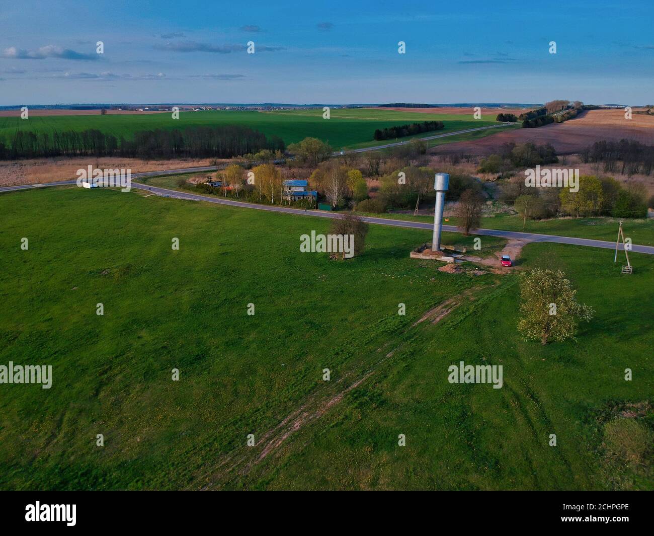 Aerial view of a rural area with beautiful greenery Stock Photo - Alamy
