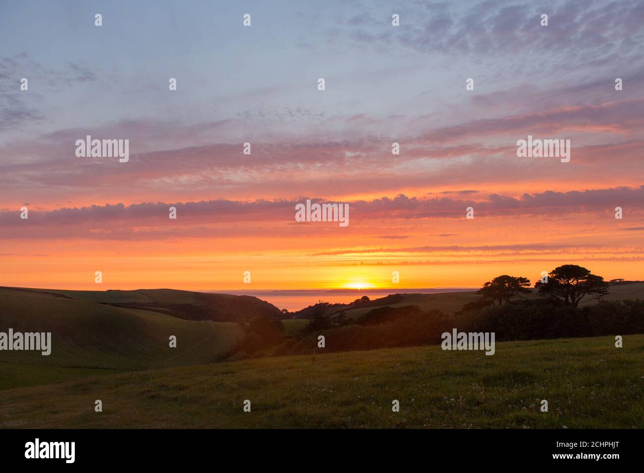 Sunset,Hope Cove, Devon, England, United Kingdom Stock Photo - Alamy