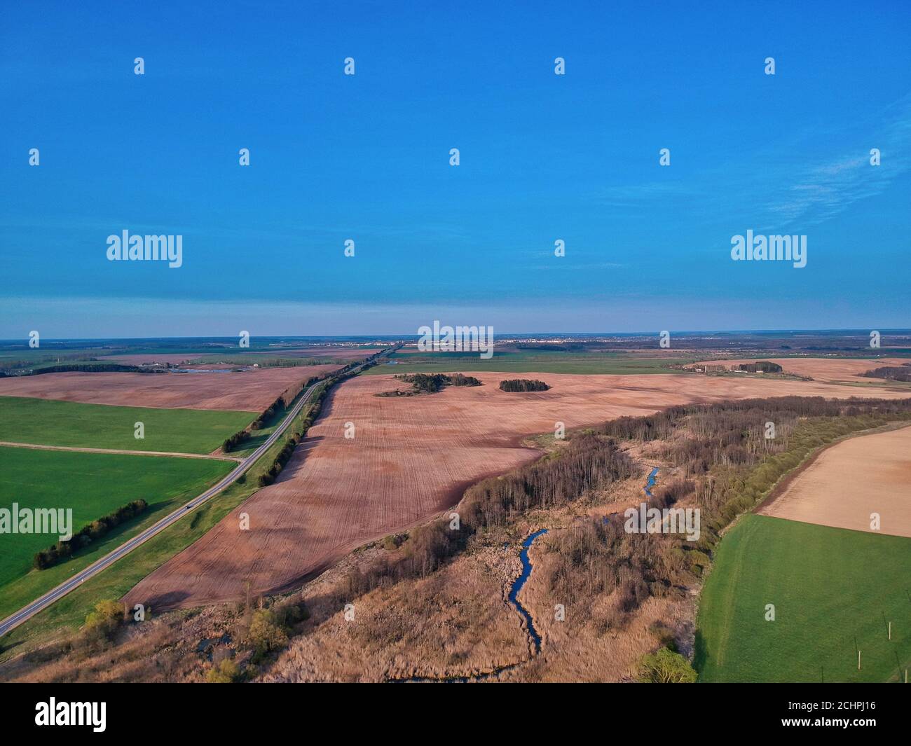 Aerial view of a rural area with beautiful greenery Stock Photo - Alamy