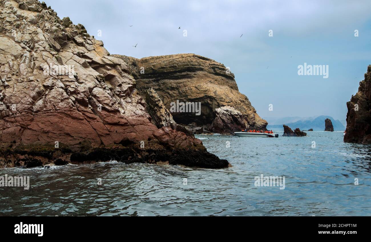Rock Formation and Soaring Cliffs, Paracas, Ballestas Island, Paracas ...