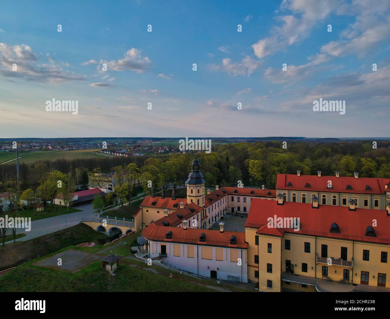 Aerial view of beautiful Nesvizh Castle, Minsk, Belarus Stock Photo - Alamy
