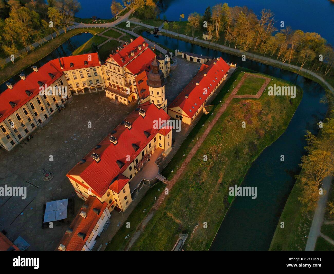 Aerial view of beautiful Nesvizh Castle, Minsk, Belarus Stock Photo - Alamy