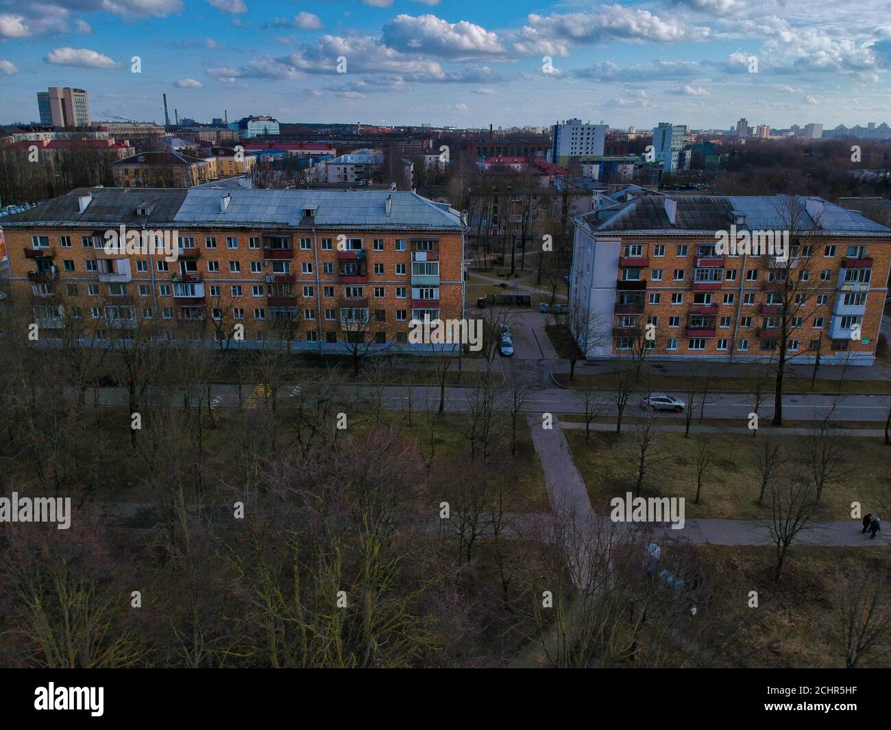 Aerial view of the beautiful cityscape of Minsk, Belarus Stock Photo ...