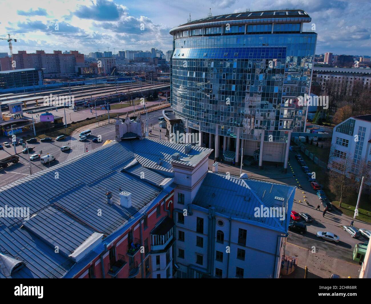 Aerial view of the beautiful cityscape of Minsk, Belarus Stock Photo ...
