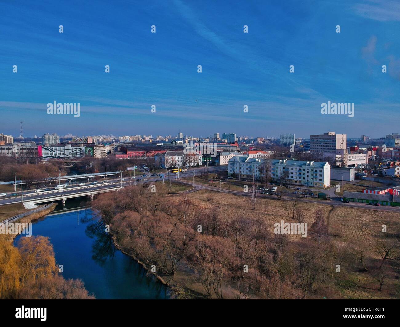 Aerial view of beautiful Minsk, Belarus Stock Photo - Alamy