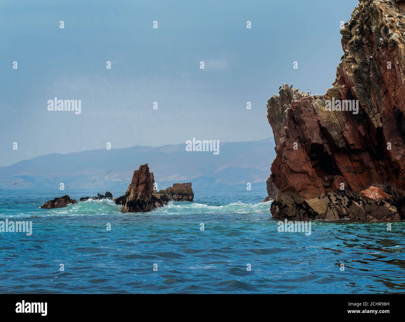 Rock Formation, Sea Caves, Arches, and Soaring Cliffs, Paracas National ...