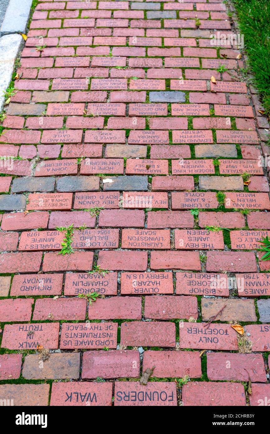 Historical colonial names in brick in Barney St , Names in aNewport ...