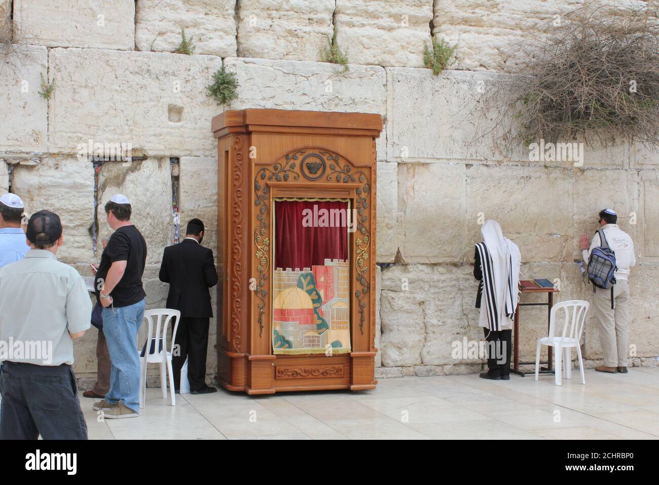 Judaism Prayers at the Western wall or wailing wall of Jerusalem with ...