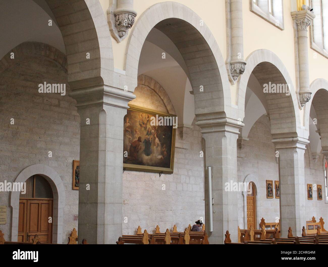 View of the Internal arches and columns in Church of St. Catherine in ...
