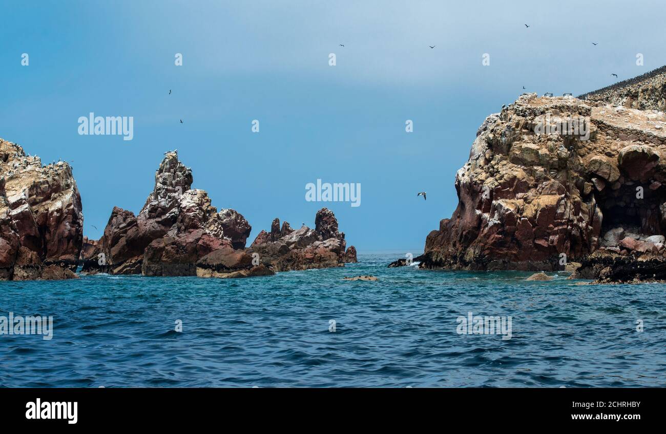 Rock Formation, Sea Caves, Arches, and Soaring Cliffs, Paracas National ...
