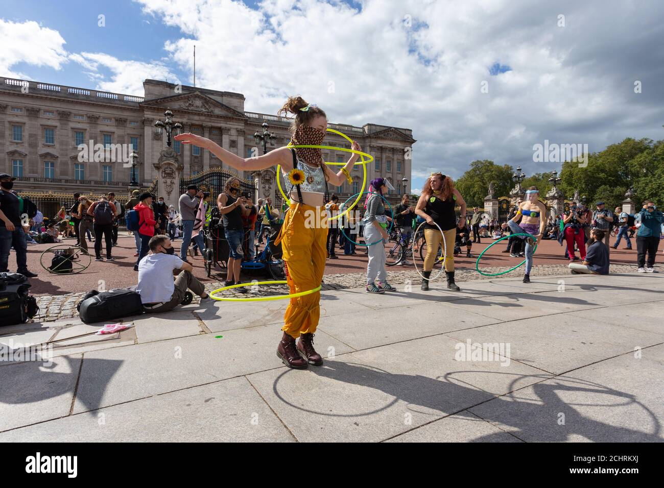 A hula hoop dancer during a 'Discobedience' Extinction Rebellion ...