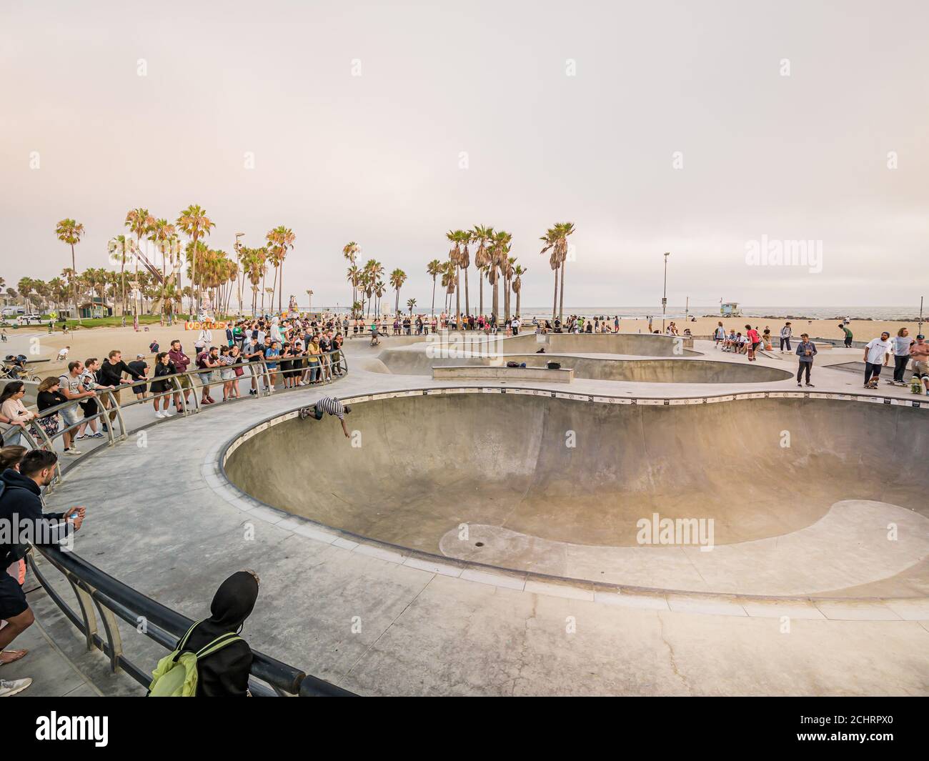 Skateboarding in Venice Beach skate park Los Angeles, California Stock ...